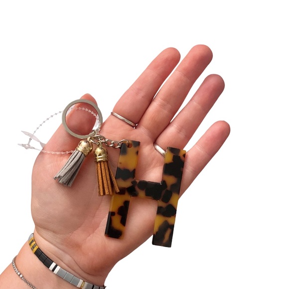 Hand Crafted | Accessories | New Letter H Initial Resin Keychain ...